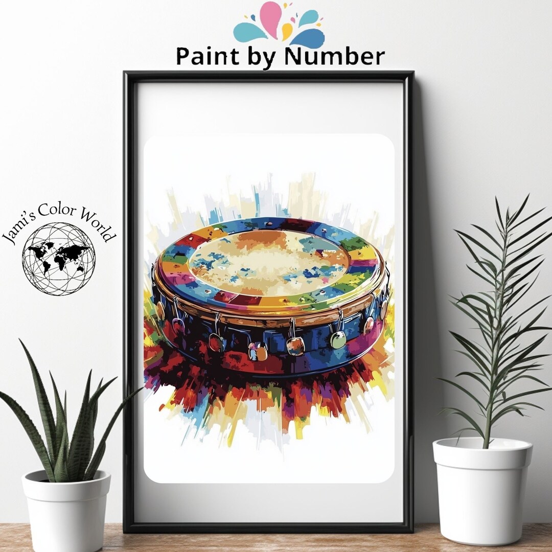 Tambourine Paint by Number Kit, DIY Musical Art, Numbered Painting Set ...