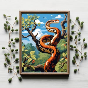Snake Paint by Number Kit, Animal Painting Kit, Adult Color by Number ...