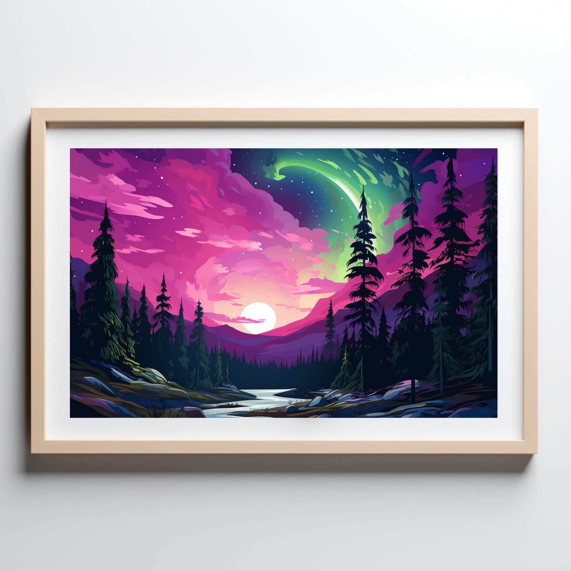 Northern Lights Paint by Number Kit, Landscape Painting Kit, Adult ...