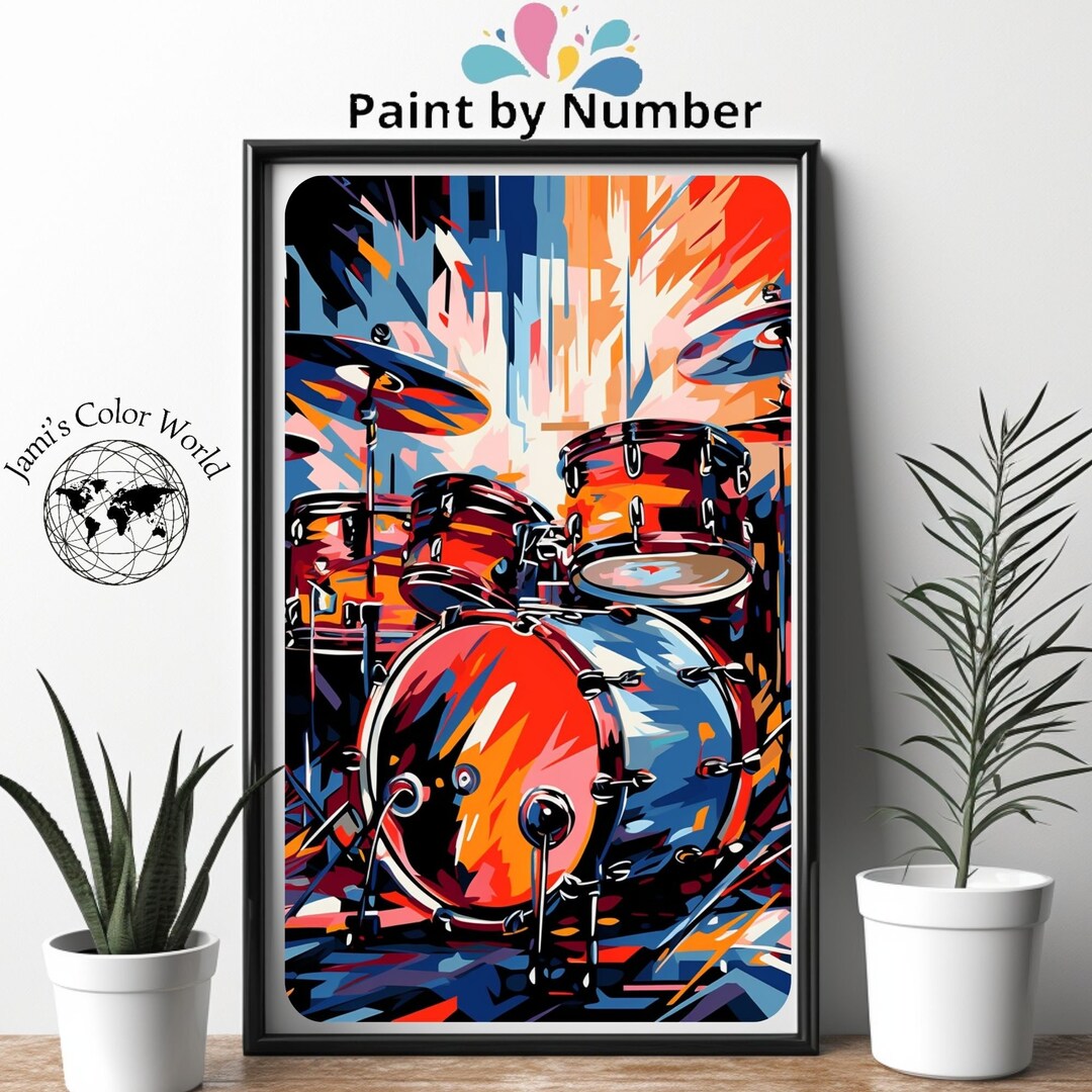 Drum Kit Paint by Number, DIY Musical Art, Numbered Painting Set for ...