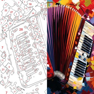 Accordion Paint by Number Kit, DIY Musical Art, Numbered Painting Set ...
