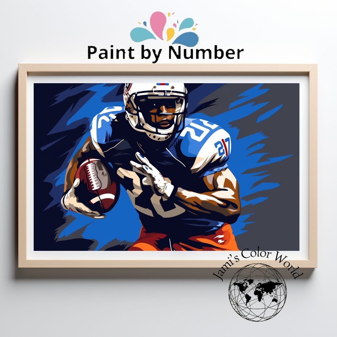 American Football Paint by Number Kit, Sport Painting Kit, Adult Color ...