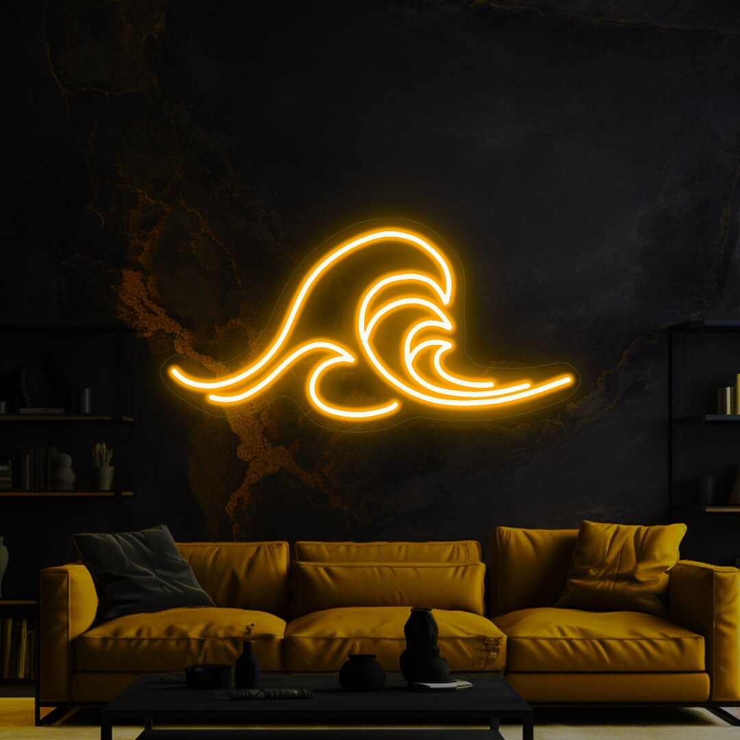 Wave Neon Sign Ocean Neon Sign Neon Sign Bedroom Wave Neon Light Anime ...