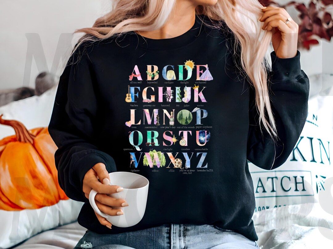Taylor Alphabet Sweatshirt, New Year Gift, Gift for Swiftie, Gift for ...