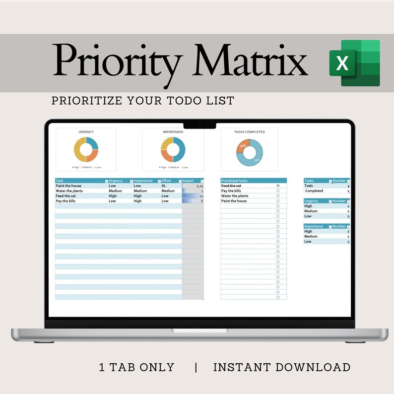 Personal WSJF Prioritization Template – Excel Productivity Planner for ...