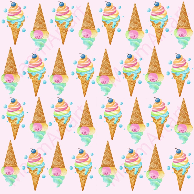 Ice Cream Digital Paper Sets | Food Background | Popsicles Scrapbook ...