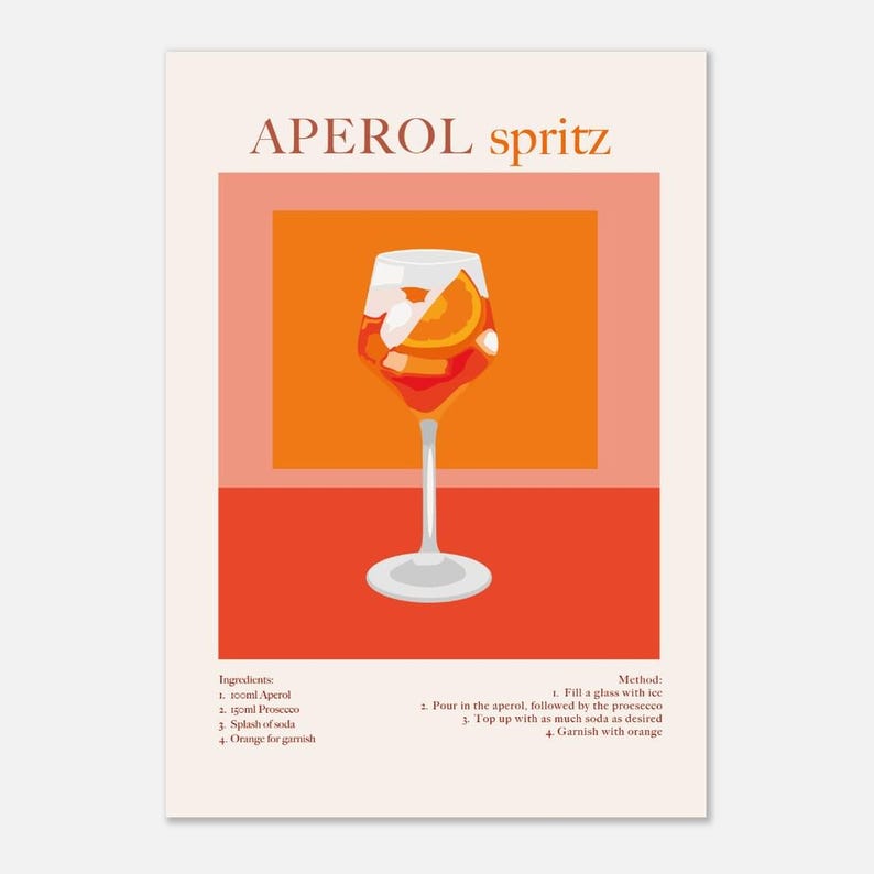 Aperol Spritz Wall Poster Print - Etsy