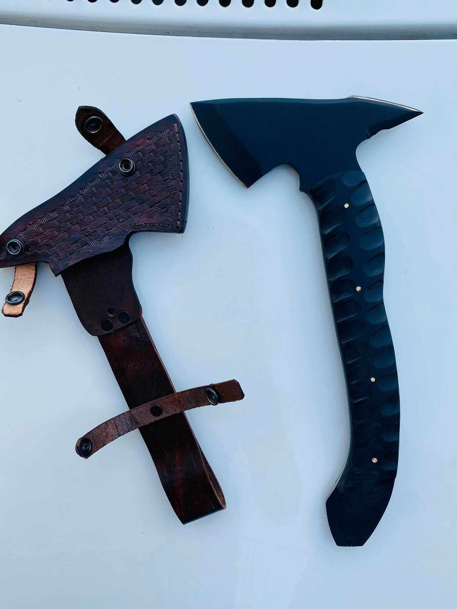 Custom Handmade Tomahawk Axe With Leather Sheath Gift for Him, Gift for ...