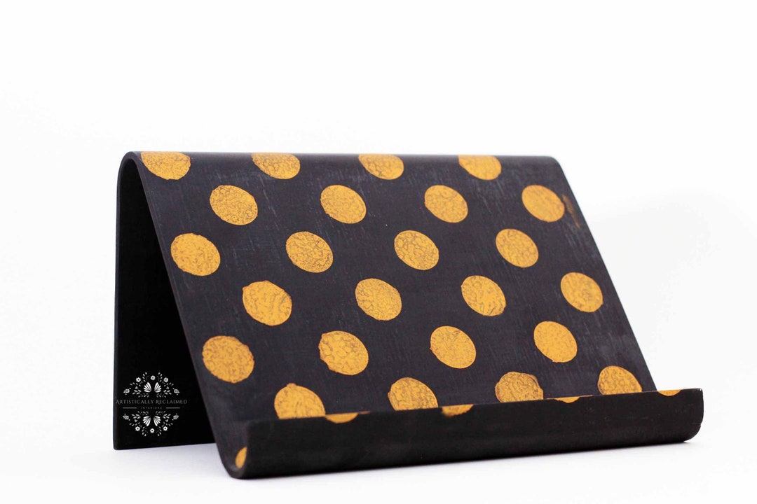 Black and Gold Polka Dot Tablet Holder and Laptop Book Stand - Etsy