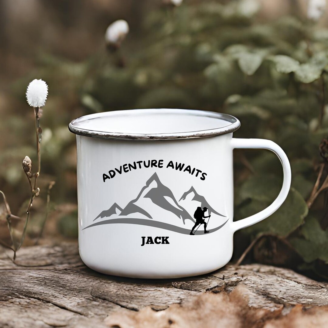 12 Ounce Personalized Enamel Camping Mug Gift for Campers, Camping ...