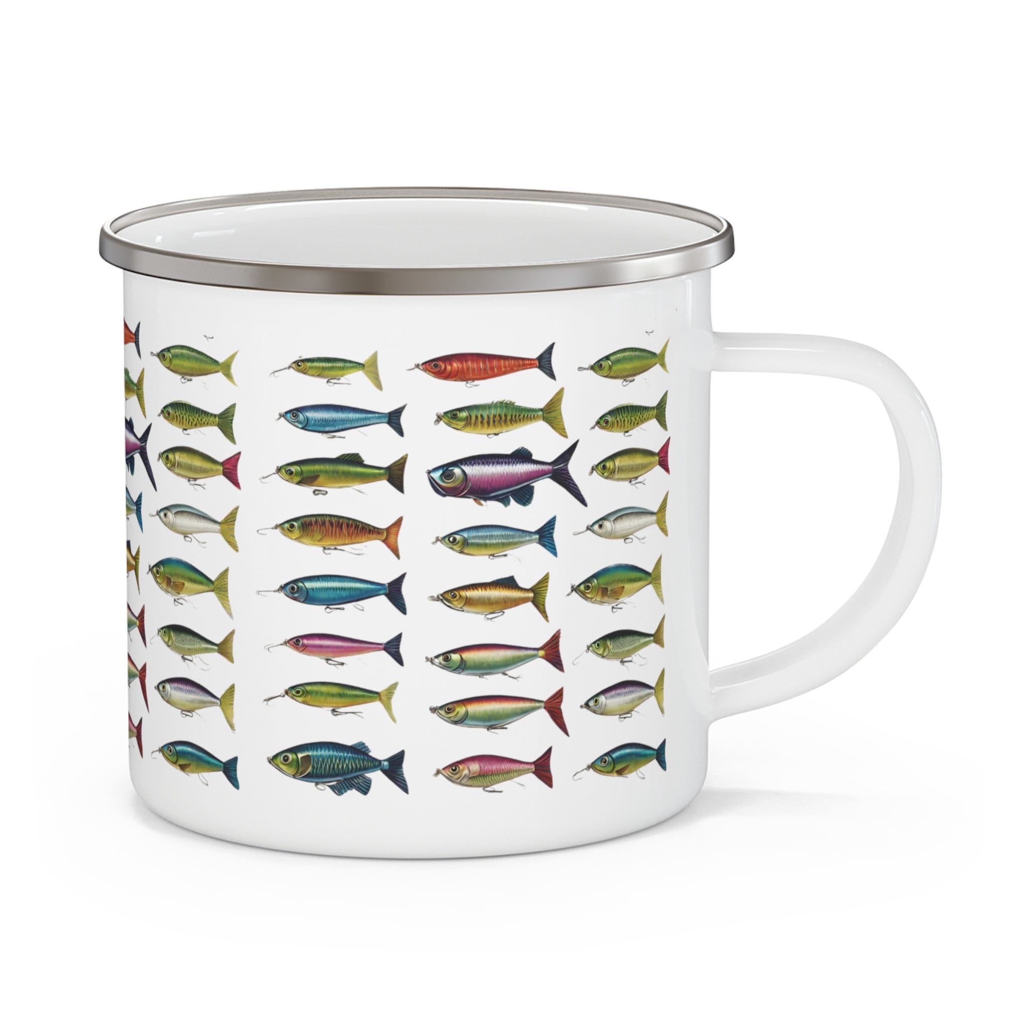 Enamel Fishing Mug Gift for Fisherman, Fish Lure Mug, Fishing Gifts ...