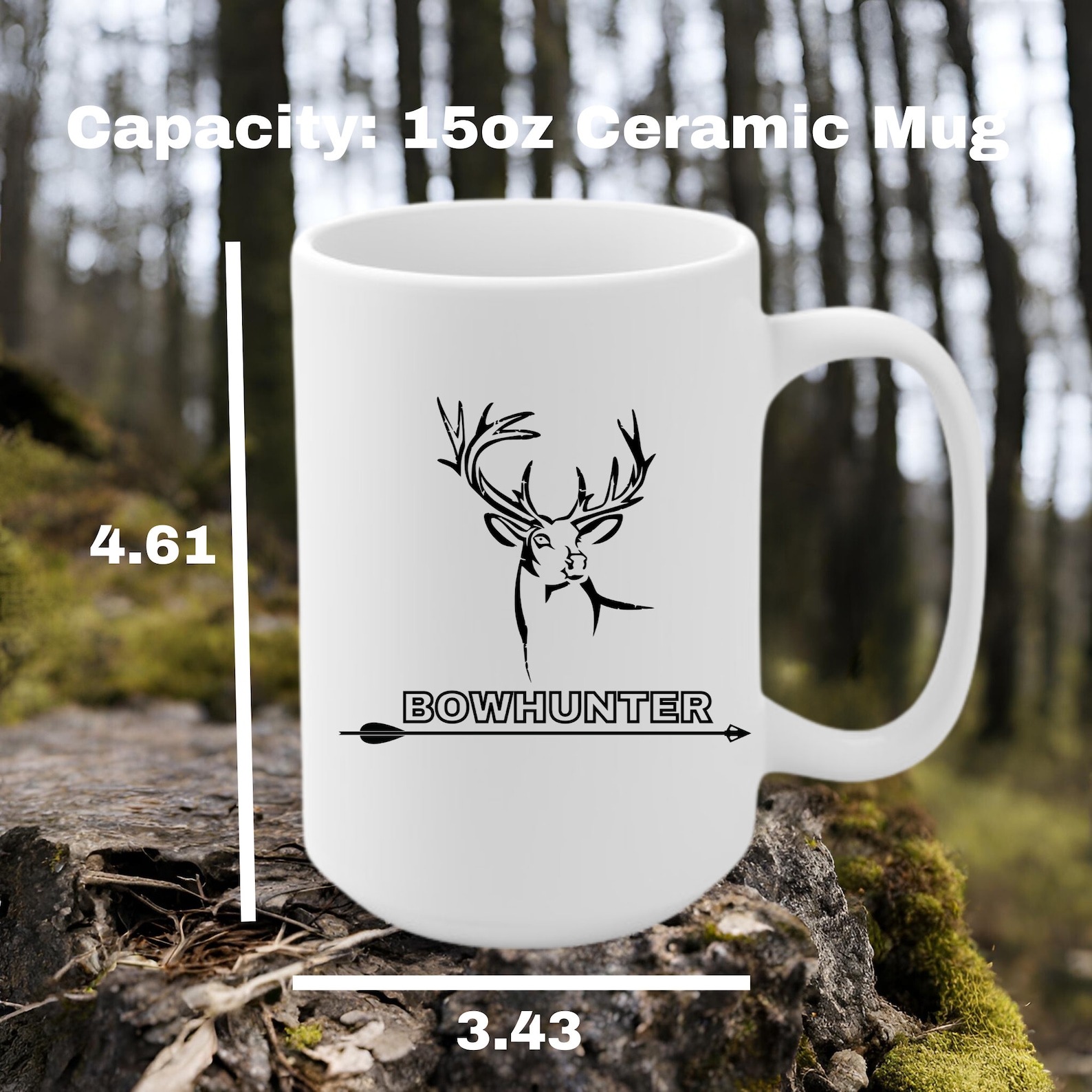 Ceramic Accent Bowhunter Mug Gift for Hunter, Bow Hunter Gift, Deer ...
