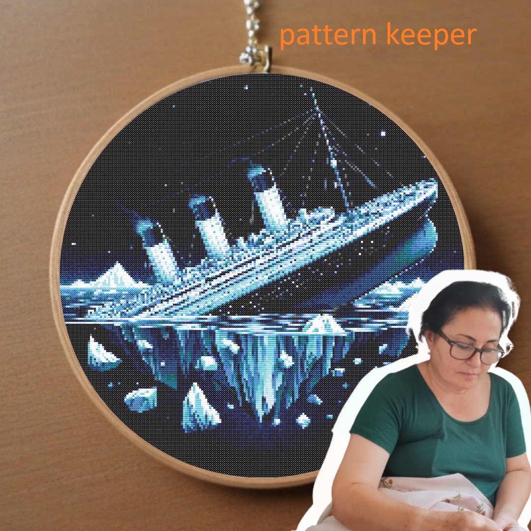 Titanic Sinking Ship Cross Stitch Pattern With Pattern Keeper Feature ...