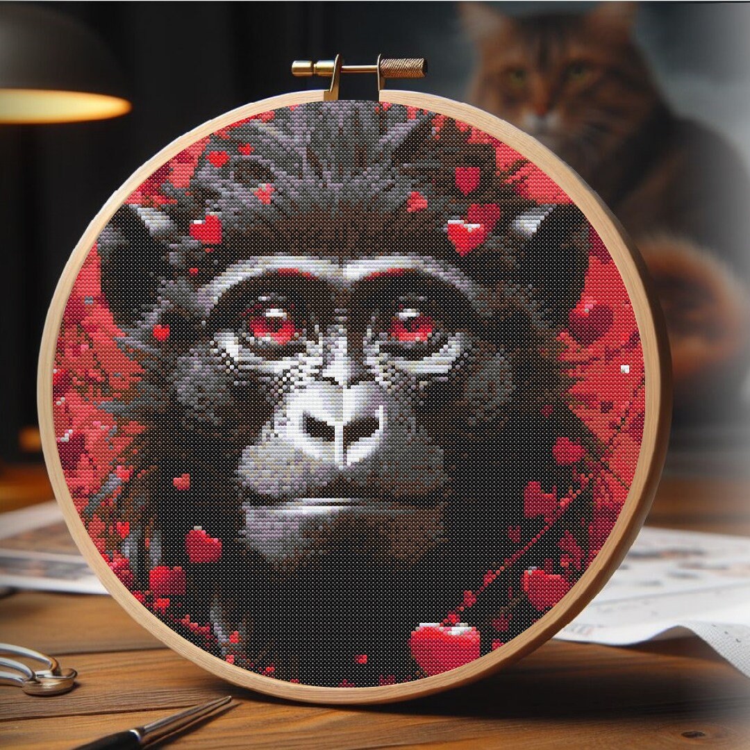 Monkey Cross Stitch Pattern PDF - Etsy