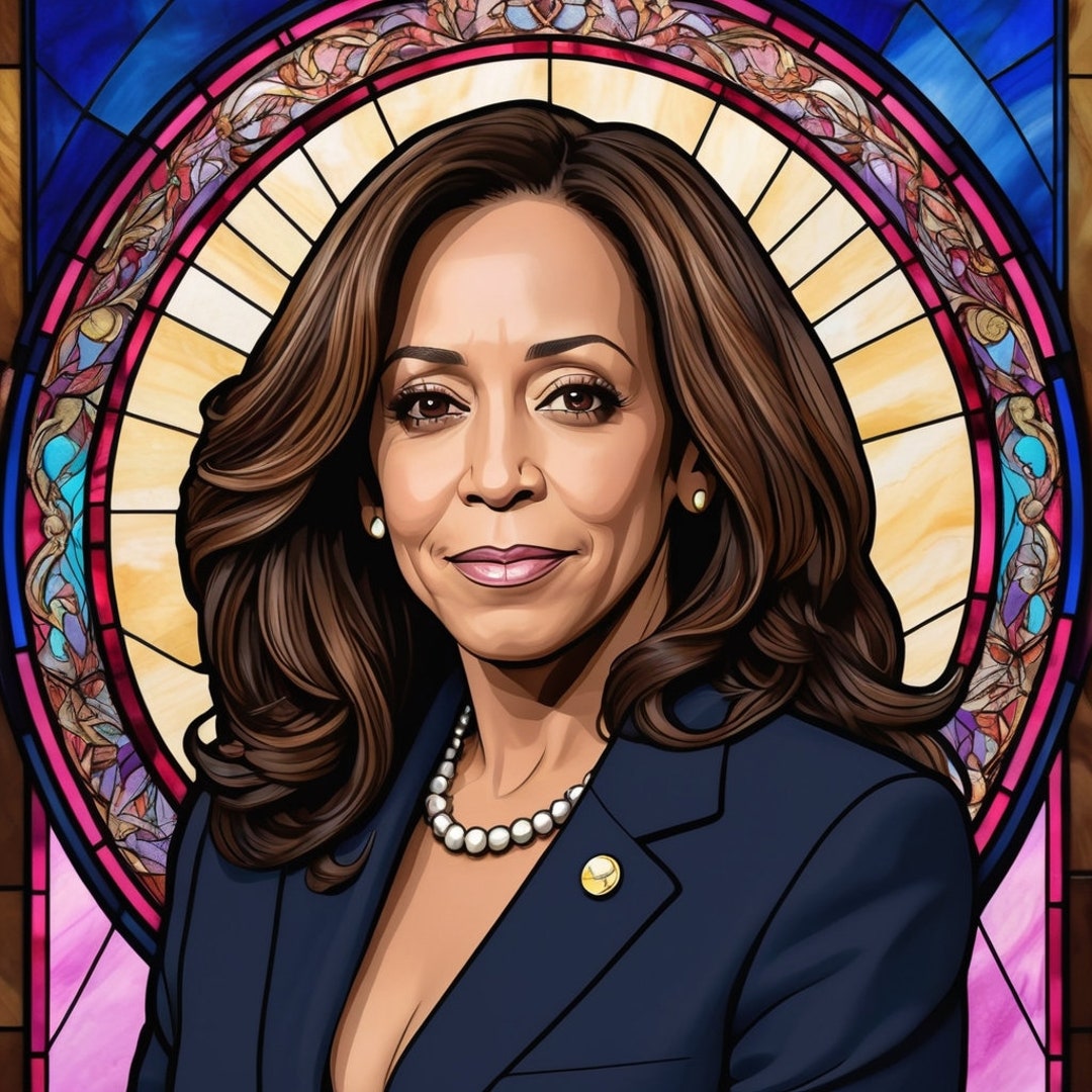 Kamala Harris Portrait Stainglass Style Cross Stitch Pattern PDF ...