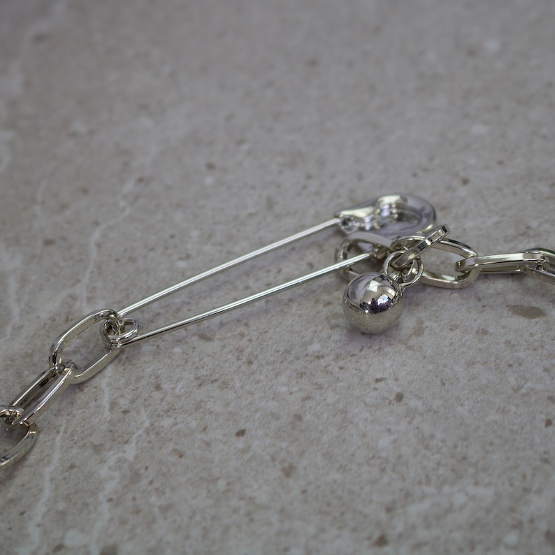 Safety Pin Necklace, Gold Safety Pin Pendant, Silver Oversized ...