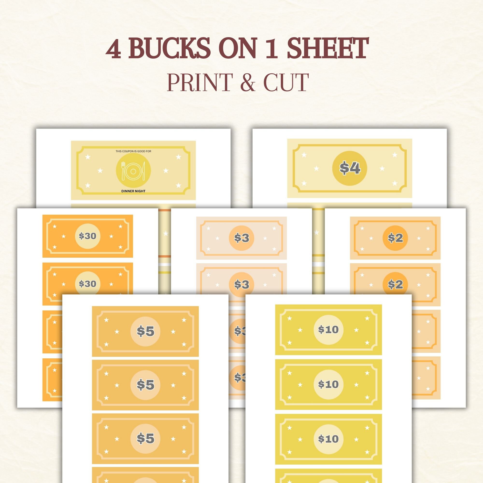 Editable Kids Reward Bucks and Chart,reward Coupons for Kids,mom Bucks ...