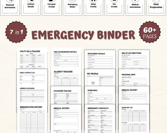 Just in Case Binder Printable Emergency Binder Fillable PDF What If Binder in Case of Emergency ...