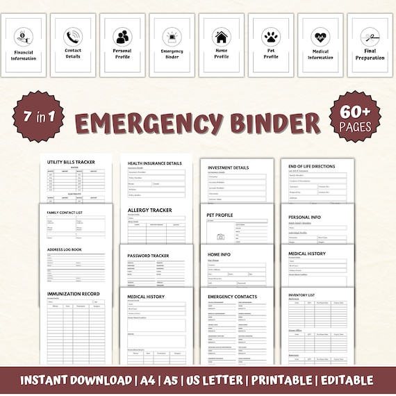 Carpetas De Emergencia Imprimibles Carpeta Profesional | TPT