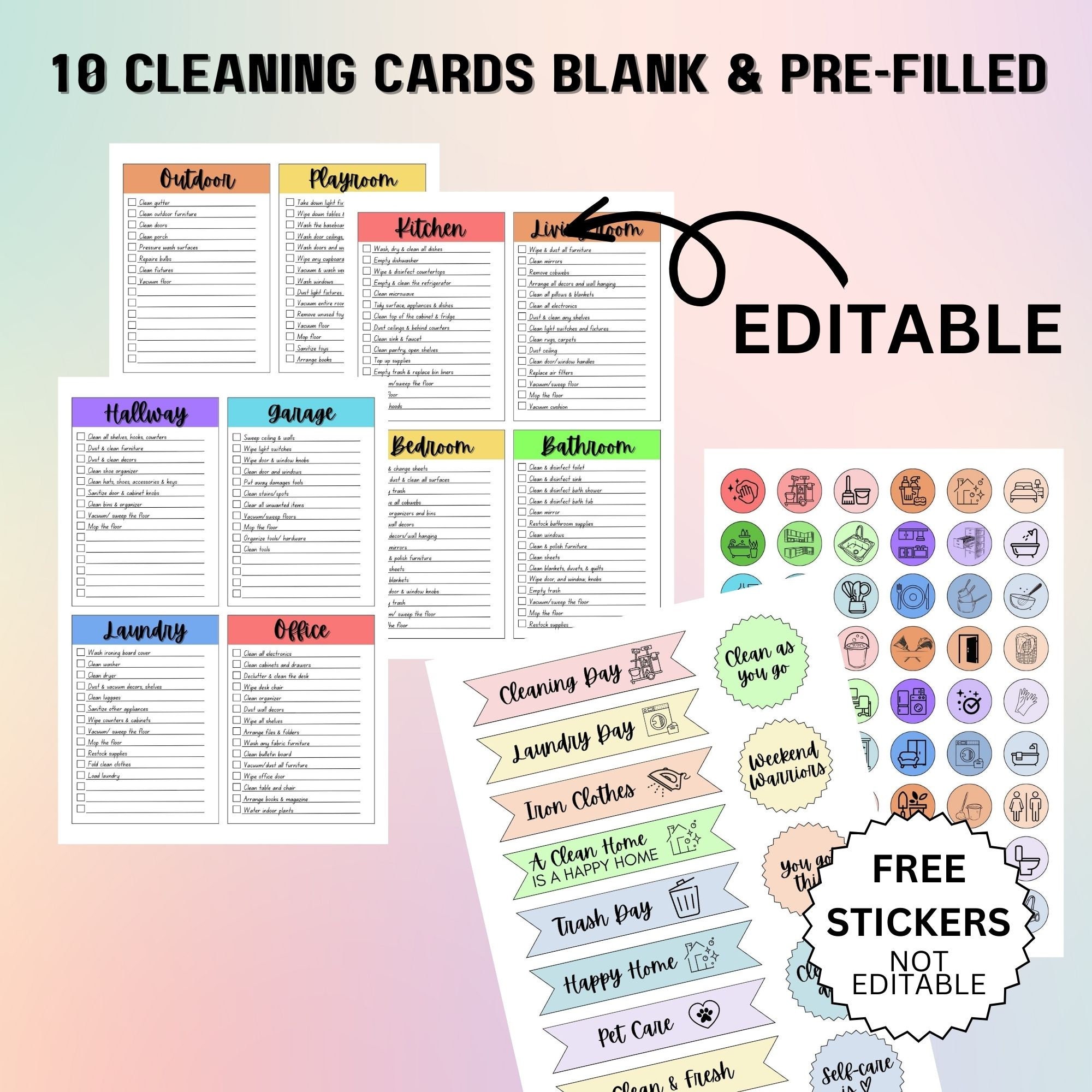 Ultimate Cleaning Schedule Bundle Editable,cleaning Planner Bundle A4 ...