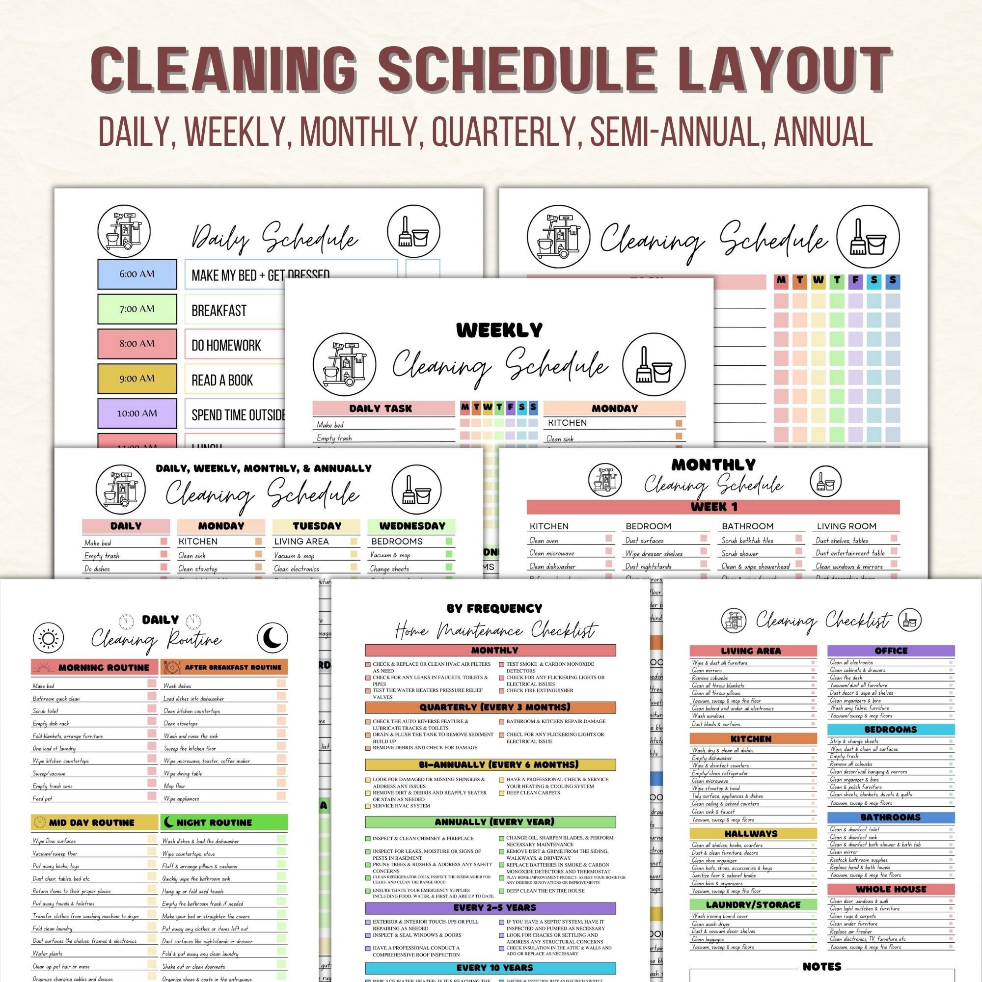 ADHD Cleaning Checklist Bundle, Editable ADHD Cleaning Planner, Adult ...