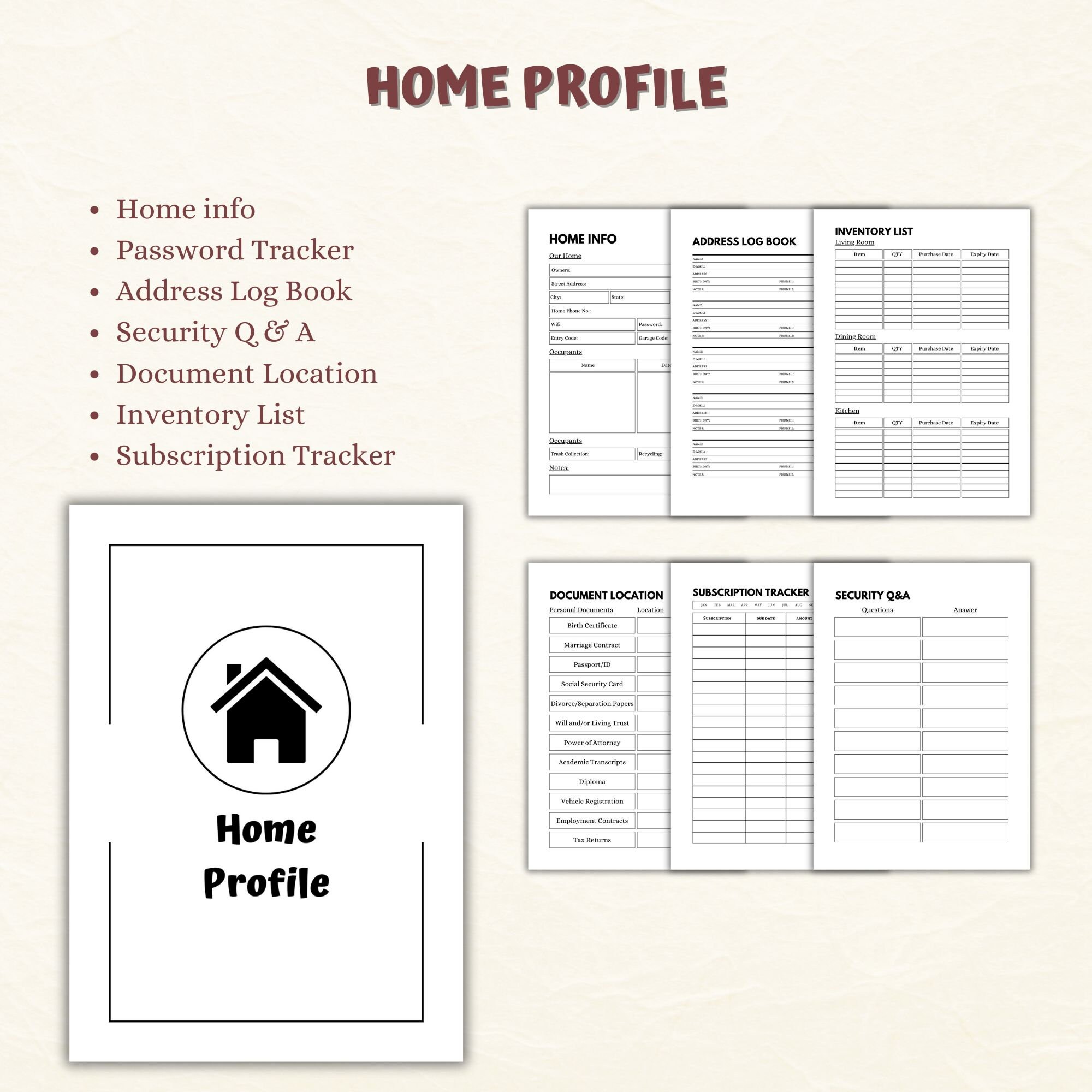 Carpeta De Emergencia Imprimible Para Hoja De Perfil Personal