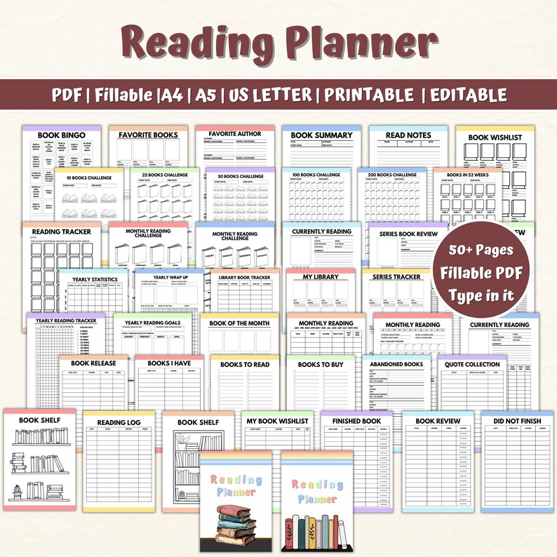 Reading Tracker, Reading Tracker Printable, Reading Journal, Digital ...