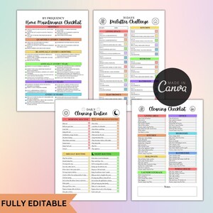 Ultimate Cleaning Schedule Bundle Editable,cleaning Planner Bundle A4 ...