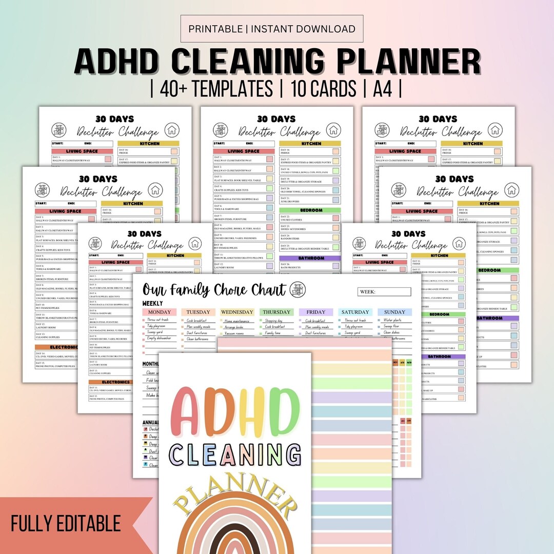 Ultimate Cleaning Schedule Bundle Editable,cleaning Planner Bundle A4 ...
