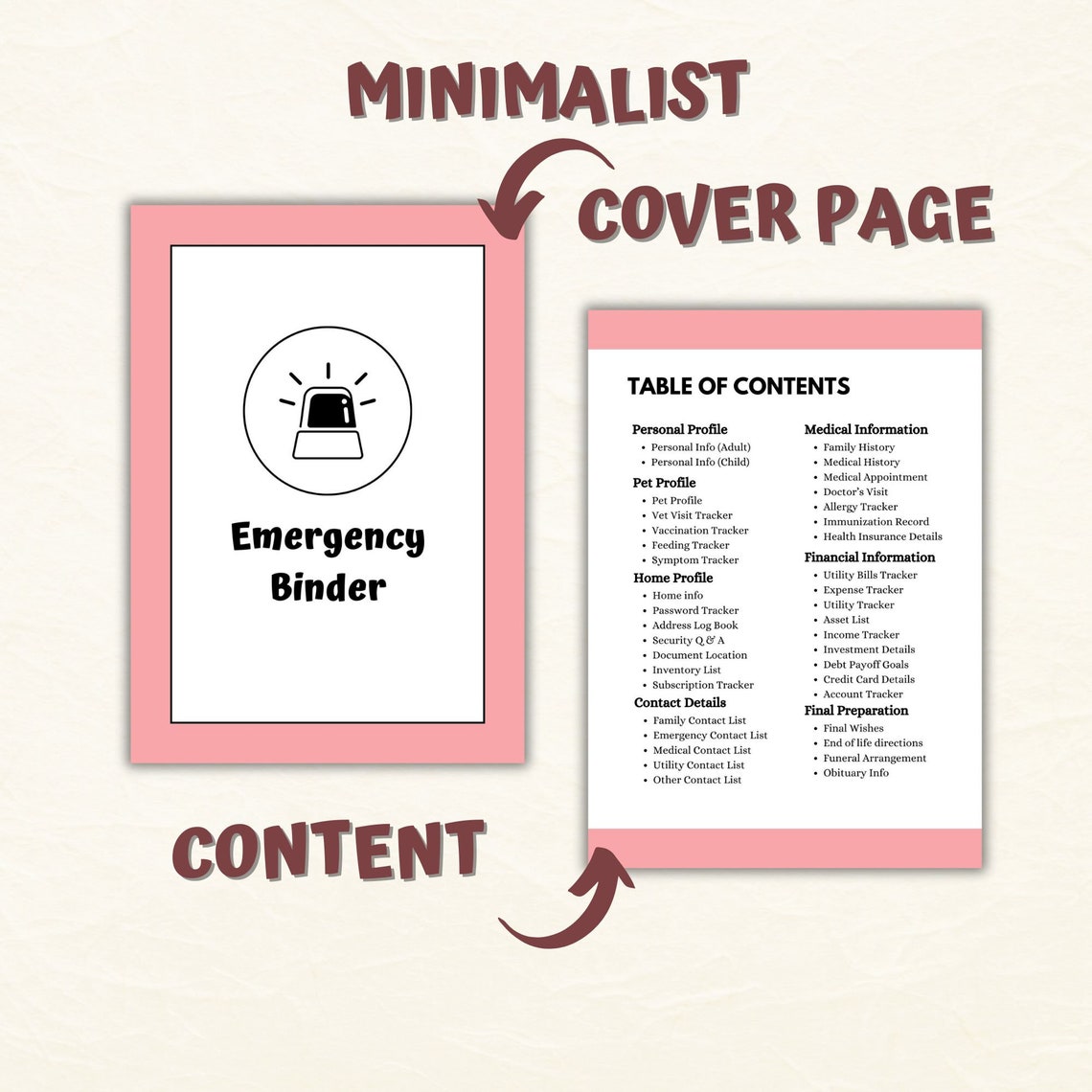 Emergency Binder Printable: Fillable Home & Medical Planner (PDF) - Etsy