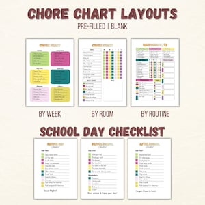 Editable Chore Chart for Multiple Kids Daily Checklist Canva,editable ...
