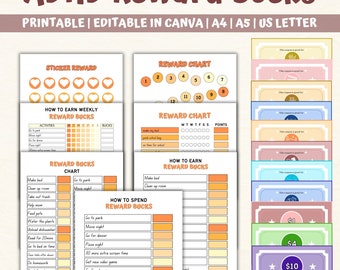 Editable Kids Reward Bucks and Chart,reward Coupons for Kids,mom Bucks ...