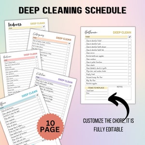 Ultimate Cleaning Schedule Bundle Editable,cleaning Planner Bundle A4 ...