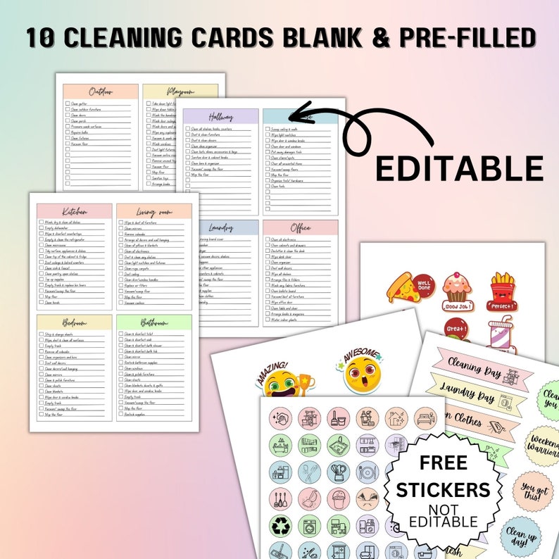 Ultimate Cleaning Schedule Bundle Editable,cleaning Planner Bundle A4 ...