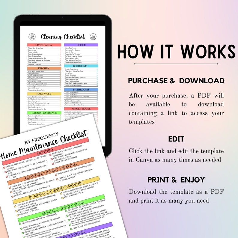 Ultimate Cleaning Schedule Bundle Editable,cleaning Planner Bundle A4 ...