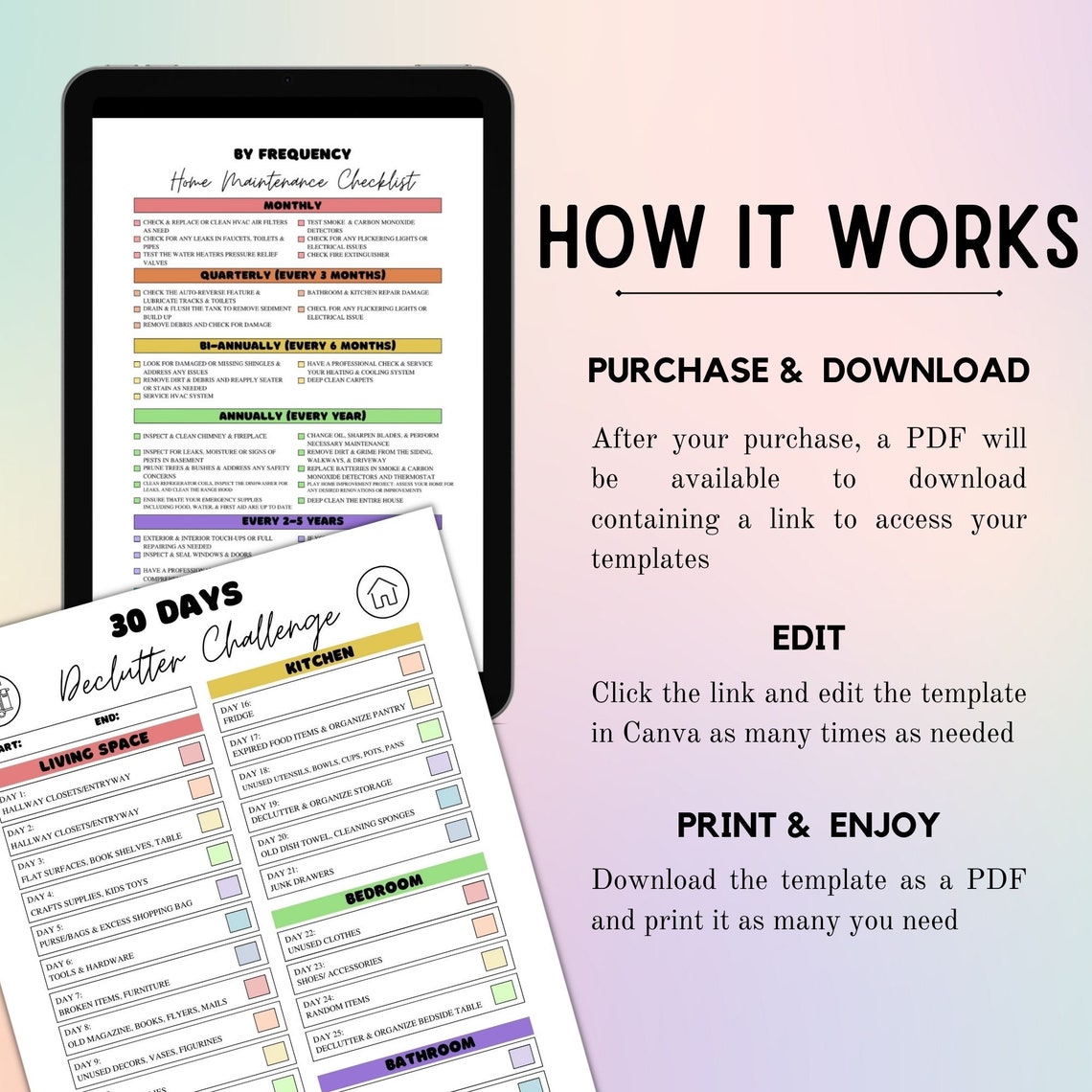 Ultimate Cleaning Schedule Bundle Editable,cleaning Planner Bundle A4 ...