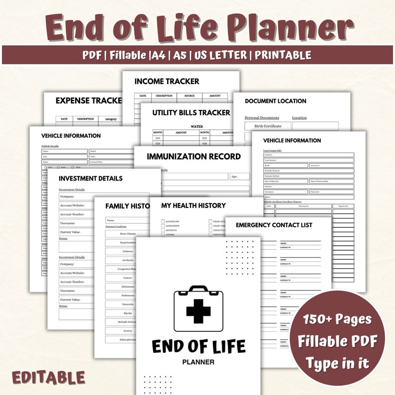 End of Life Planner, Last Wishes Planner, Estate Planning, Will, Final ...