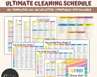 ADHD Cleaning Checklist Bundle, ADHD Cleaning Planner, ADHD Chore Chart ...