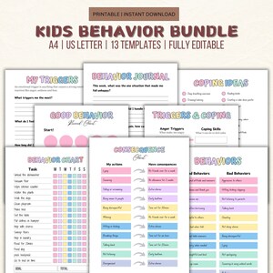Chore Chart for Kids Printable Behavior Chart Allowance Chart ...