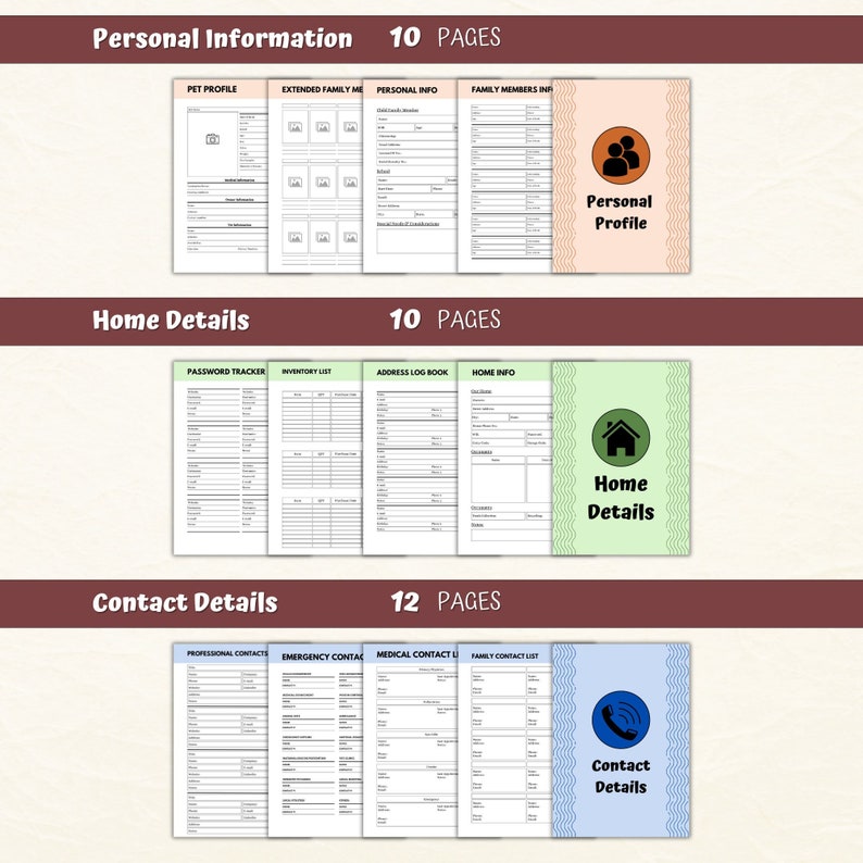 Emergency Binder Printable, Emergency Planner Binder, in Case of ...