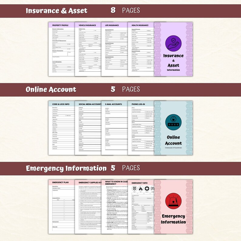 Emergency Binder Printable, Emergency Planner Binder, in Case of ...