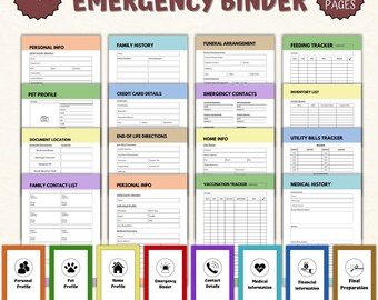 Just in Case Binder Printable Emergency Binder Fillable PDF What If Binder in Case of Emergency ...