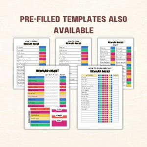 Editable Chore Chart for Kids, Chore List, Kids Reward Bucks, Reward ...