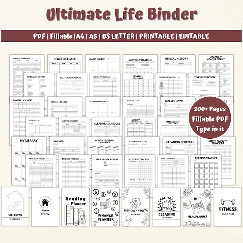 Life Binder, Household Planner, Productivity Planner, Household Budget ...