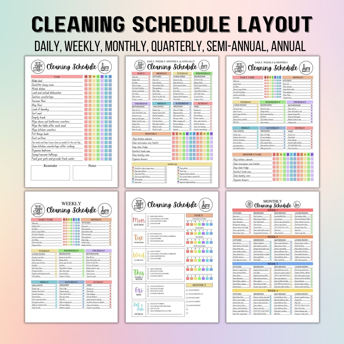 Ultimate Cleaning Schedule Bundle Editable,cleaning Planner Bundle A4 ...