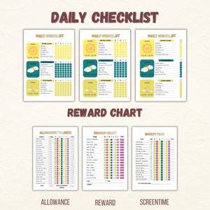Editable Chore Chart for Multiple Kids Daily Checklist Canva,editable ...
