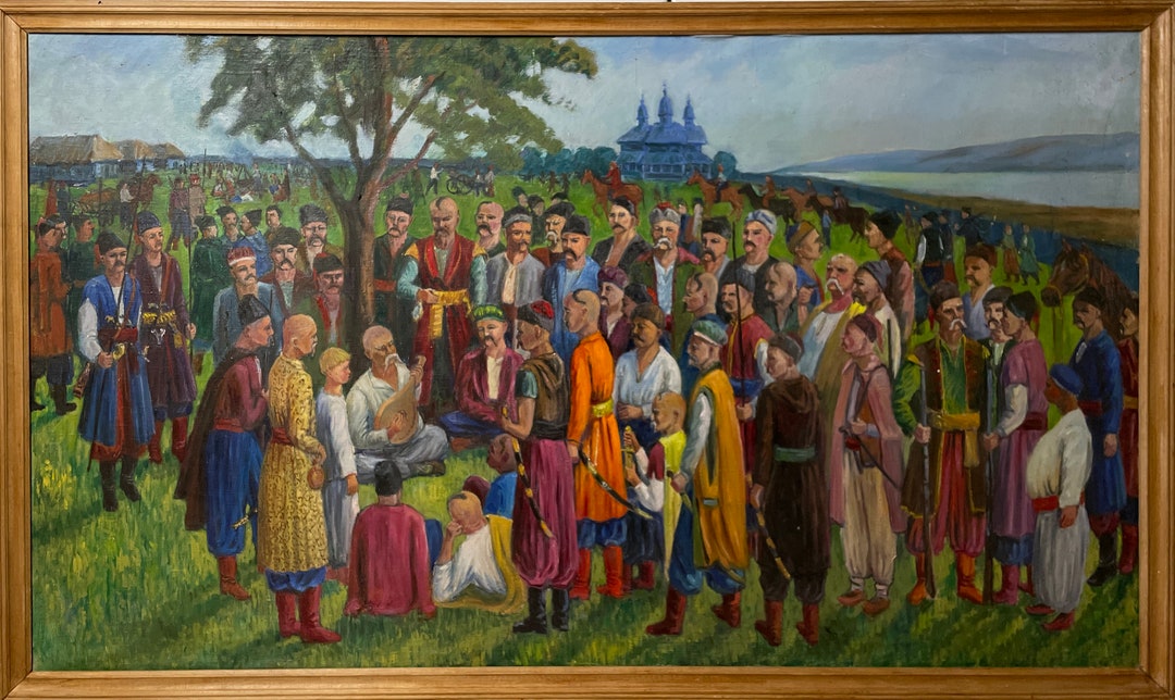 Gribok Dmitry bandura Player Plays to the Cossacks Before the March ...