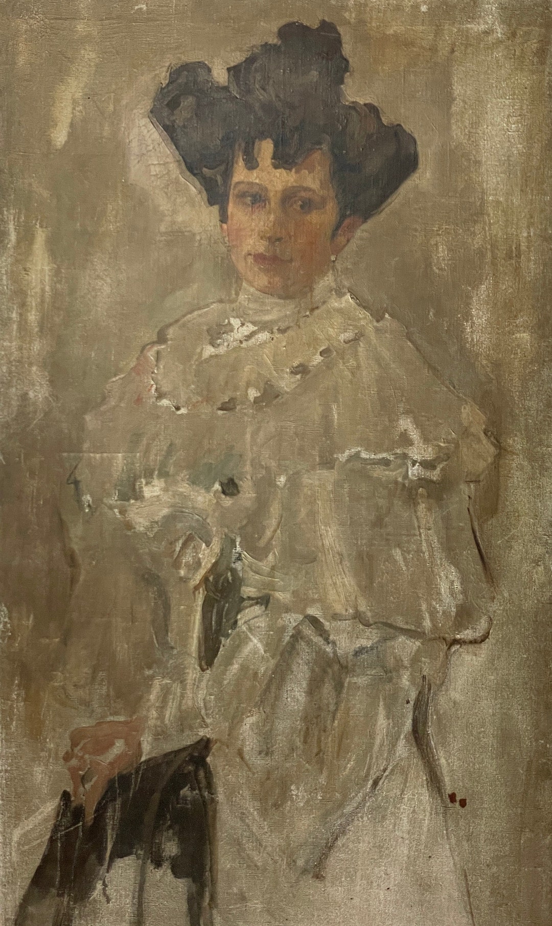 Old Copy of the Work of Serov V.a.,"portrait of E.A. Krasilshchikova ...