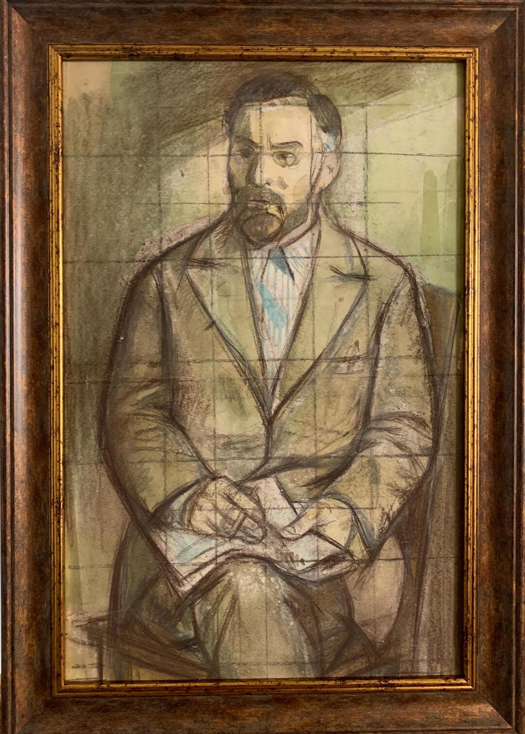 Bright Impressionist Painting "portrait of Professor" Original Vintage ...