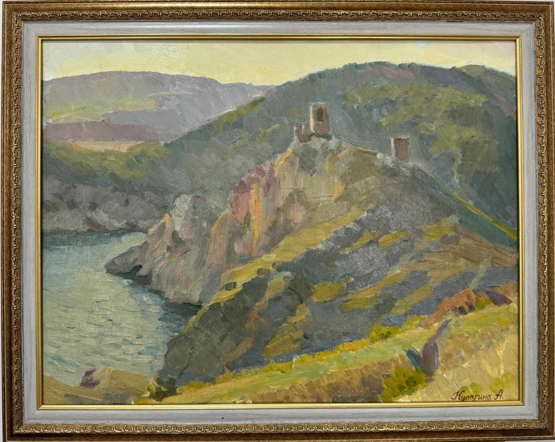 Kulagina Anna, Bright Impressionism Painting "evening Over the Fortress ...